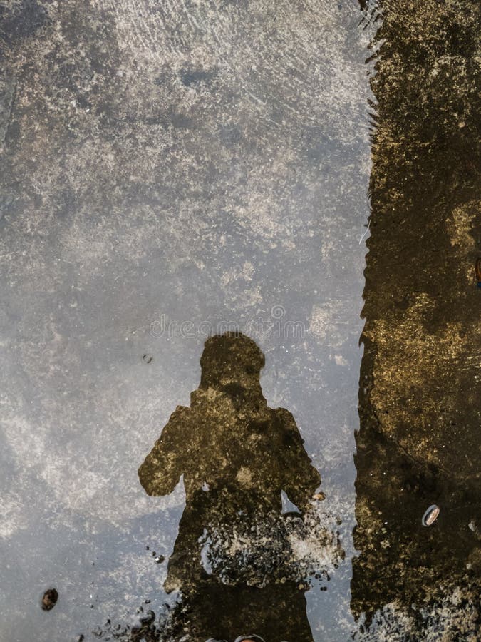 Shadow Reflection in Water with Texture Stock Photo - Image of outer ...