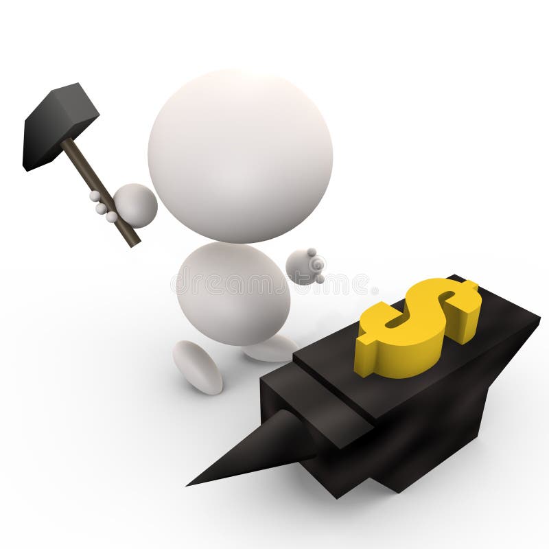 Human Reforging the Economy - a 3d Image Stock Illustration ...