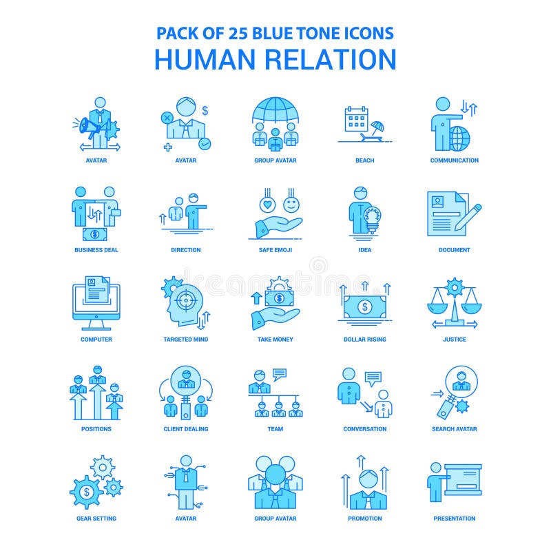 Project Management Blue Tone Icon Pack - 25 Icon Sets Editorial Stock ...