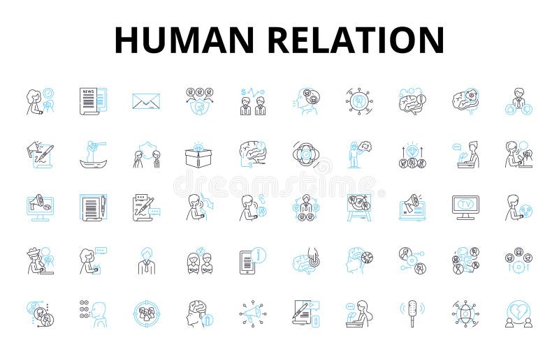 Human Relation Linear Icons Set. Empathy, Communication , Trust ...