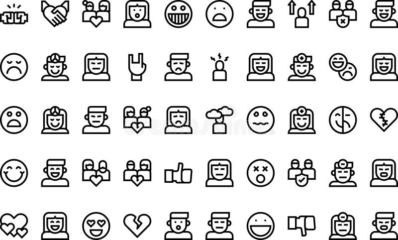 Human Relations and Emotions Icons High-Quality Vector Icons Collection ...
