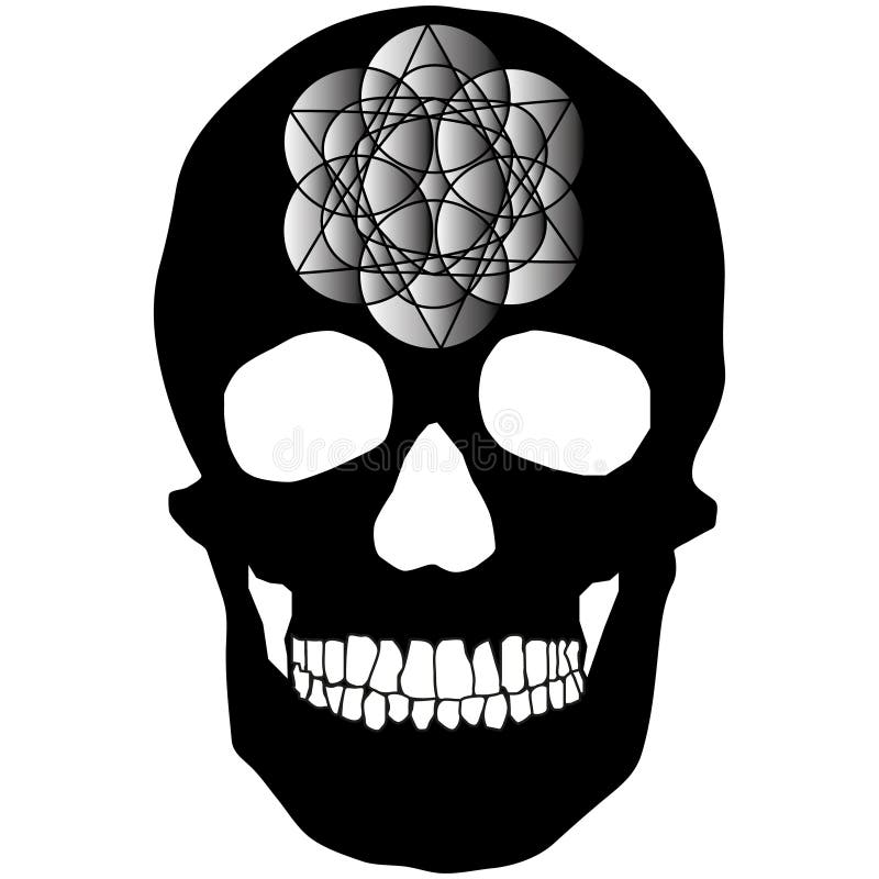 Human Skull Geometry and Design Stock Illustration - Illustration of ...