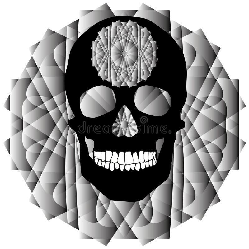 Human Skull Geometry and Design Stock Illustration - Illustration of ...