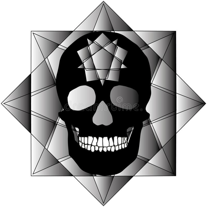 Human Skull Geometry and Design Stock Illustration - Illustration of ...