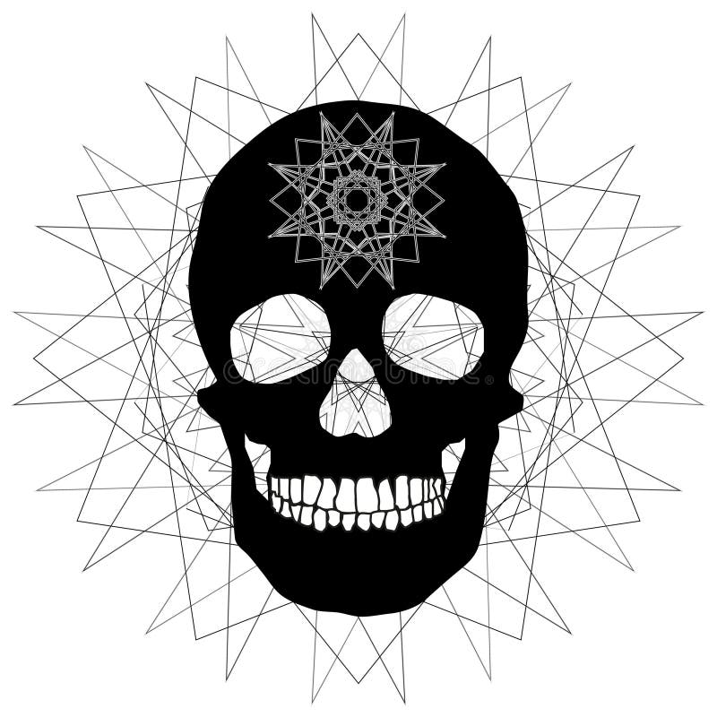 Human Skull Geometry and Design Stock Illustration - Illustration of ...