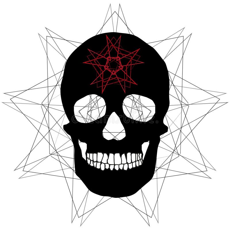 Human Skull Geometry and Design Stock Illustration - Illustration of ...