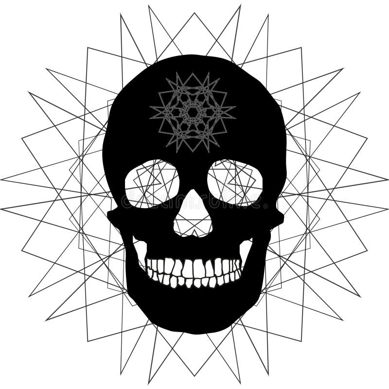 Human Skull Geometry and Design Stock Illustration - Illustration of ...