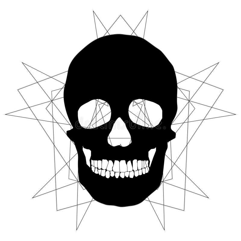 Human Skull Geometry and Design Stock Illustration - Illustration of ...