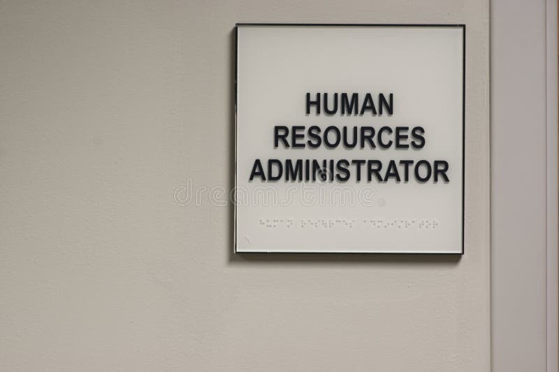 Human Resource Administrator Office Sign Stock Photo - Image of ...