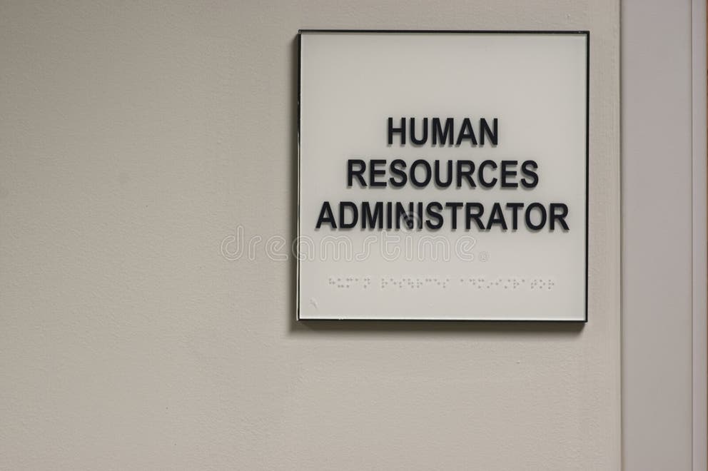 Human Resource Administrator Office Sign Stock Photo - Image of ...