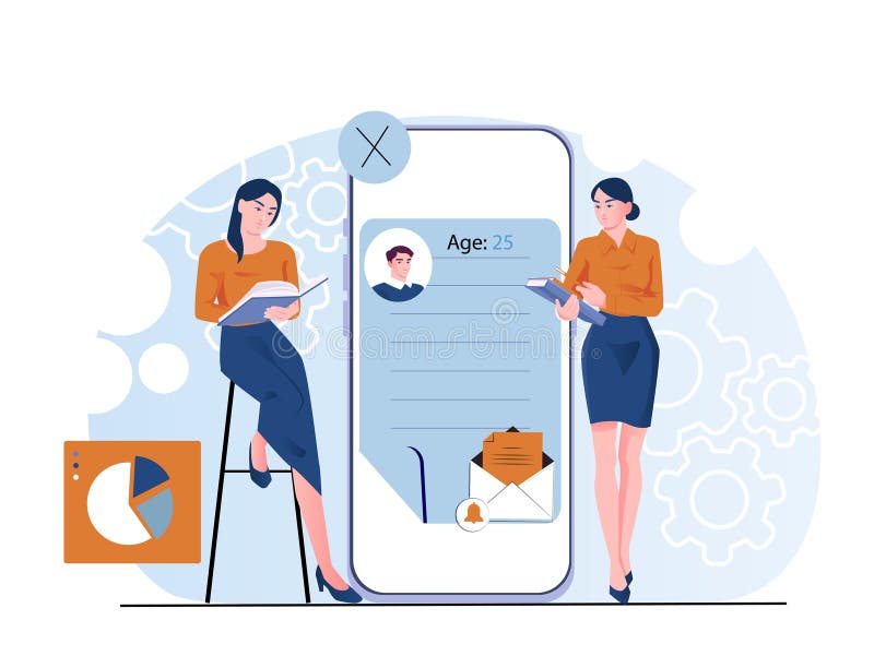 Human Resource App Profile Interface. Vector Illustration Stock ...