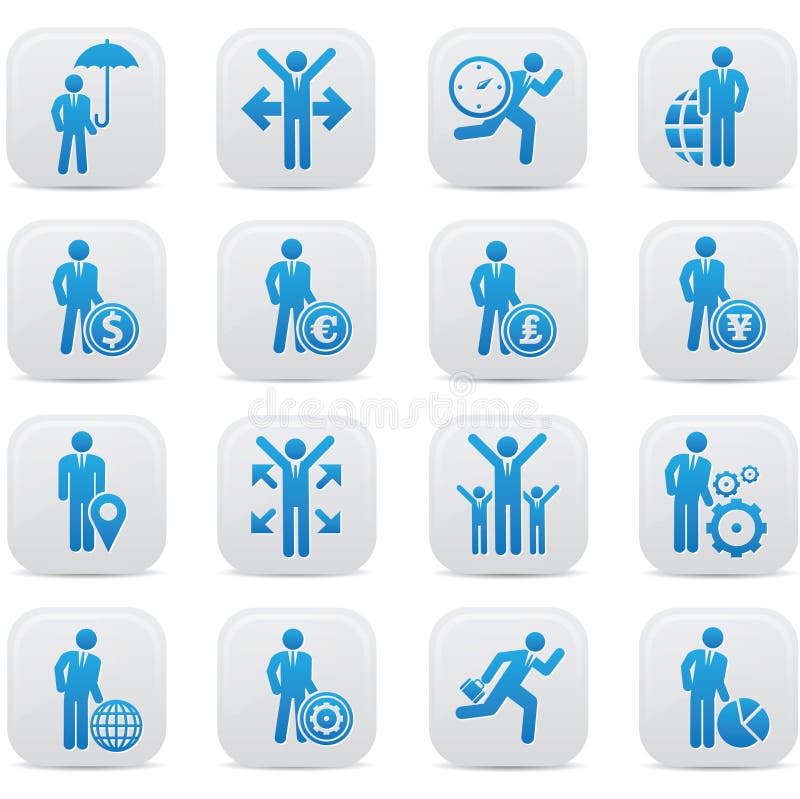 Human Resource,Businessma N Icons,Blue Version Stock Illustration ...