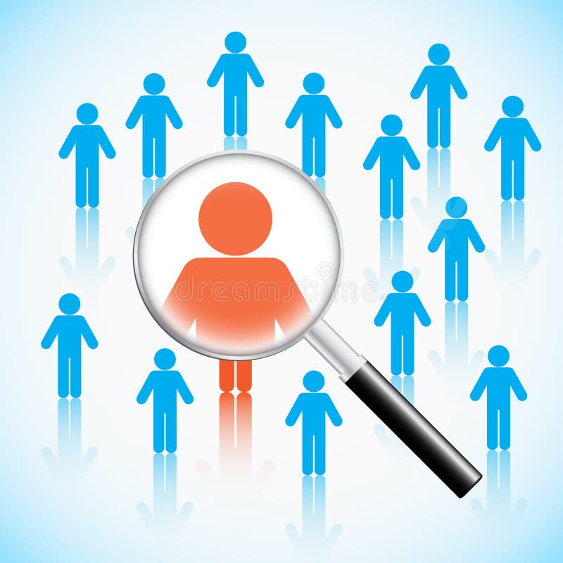 Searching for people stock illustration. Illustration of analyze - 19538414