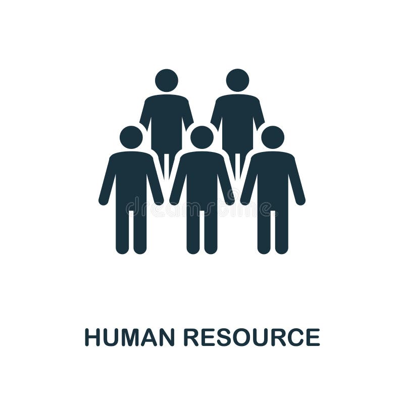 Human Resource Icon. Monochrome Style Icon Design from Project ...