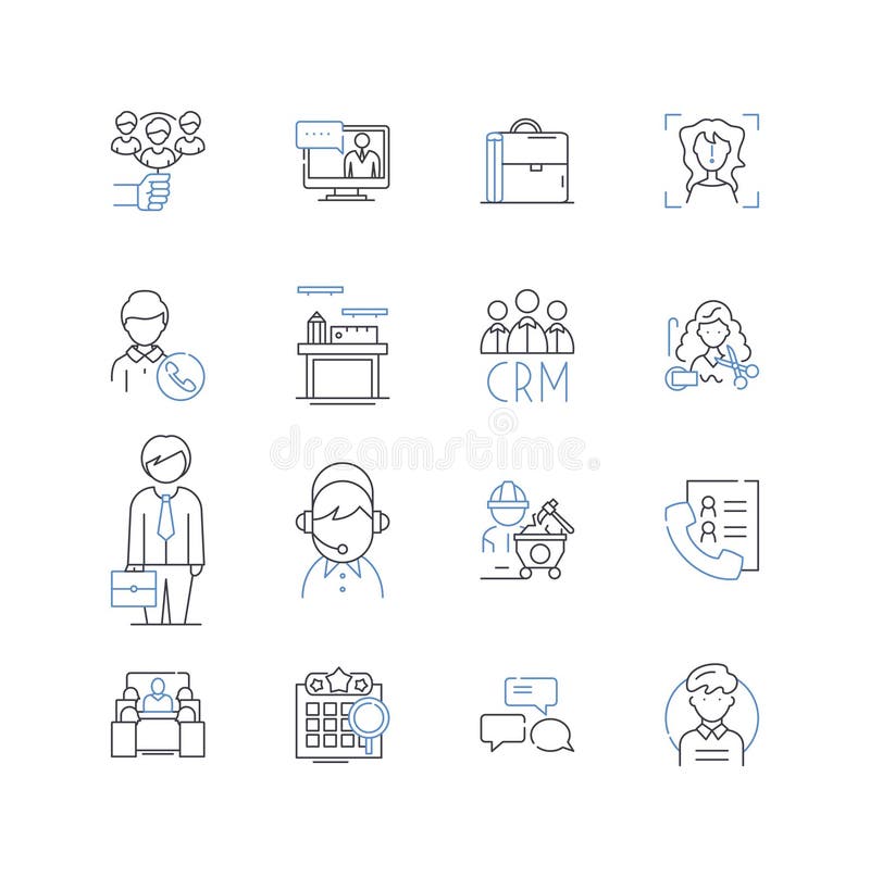Human Resource Cycle Line Icons Collection. Recruitment, Selection ...