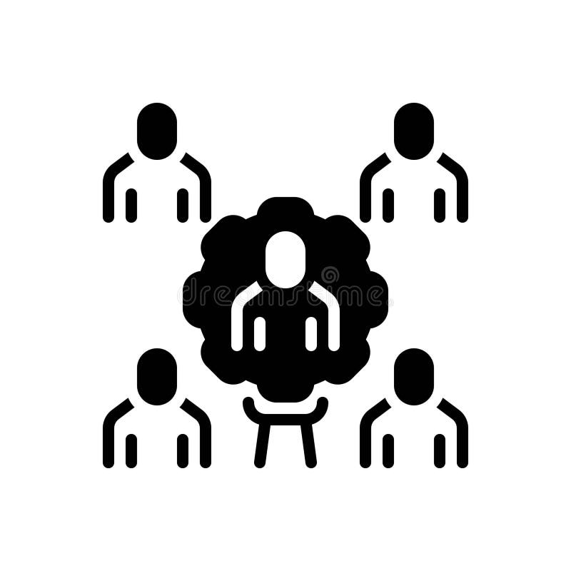 Black Solid Icon for Human Resource, Human and Workforce Stock Vector ...