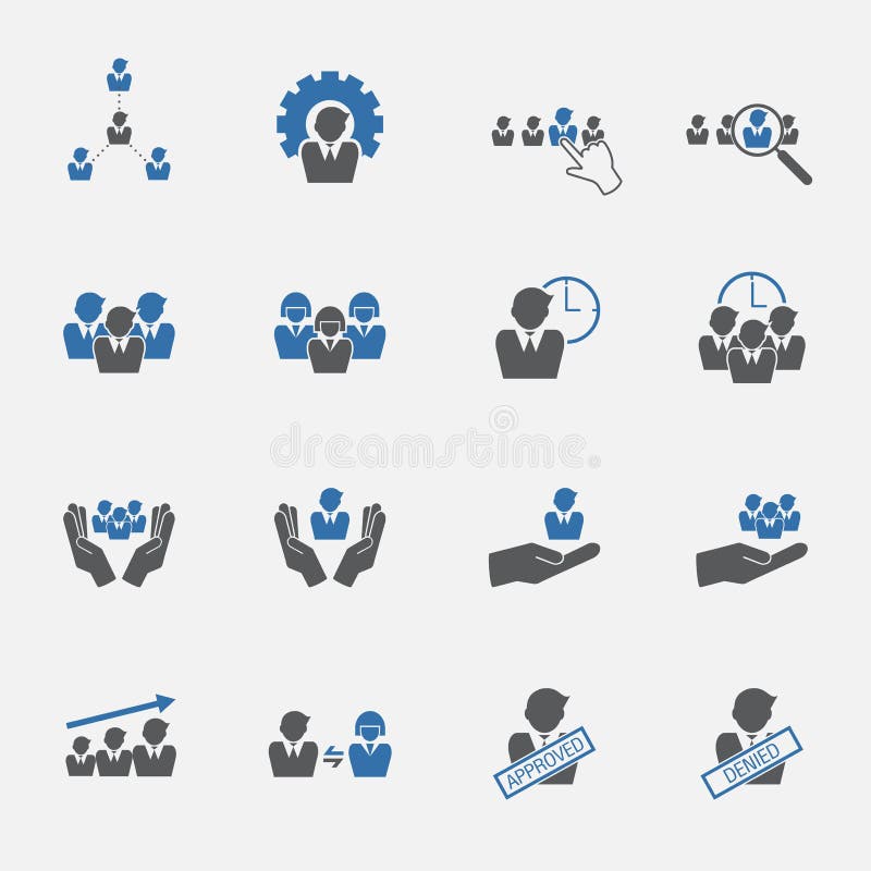 Human Resource Icons Set. Vector .illustration Stock Vector ...