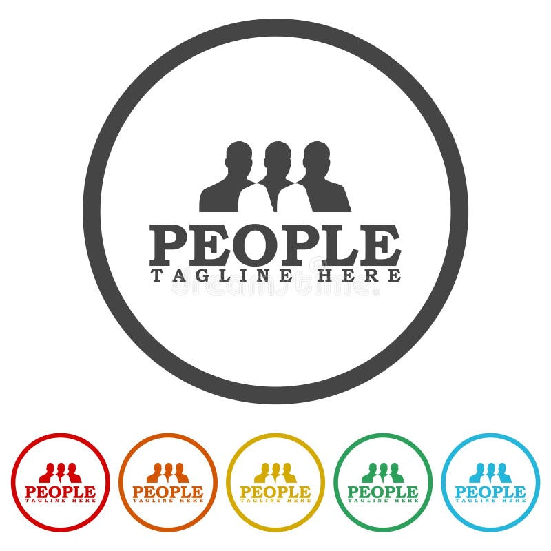 Human Resource Logo Template. Set Icons in Color Circle Buttons Stock ...
