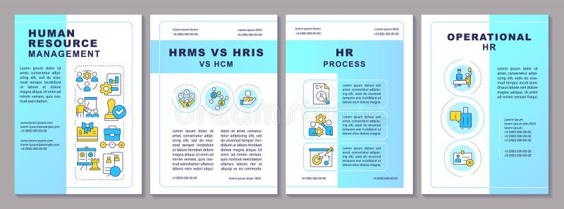 Human Resource Management Blue Brochure Template Stock Vector ...
