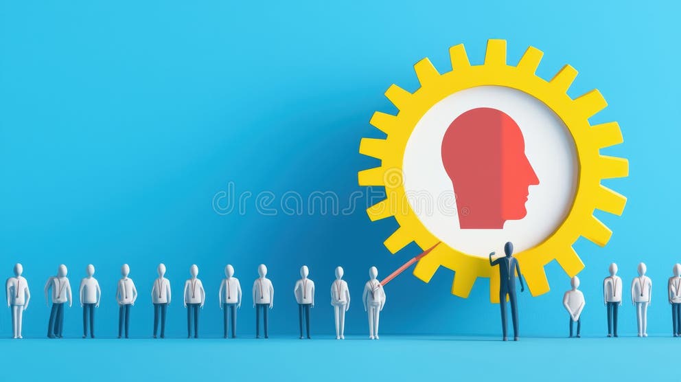 Human Resource Management Concept with People and Gears Symbolizing ...
