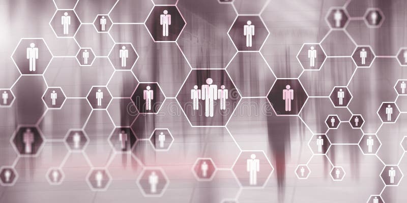 Human Resource Management. 3D Icon People on Virtual Screen Stock Image ...