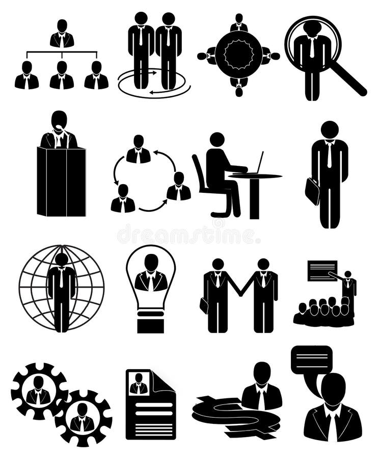 Human Resource Management HR Icons Set Stock Illustration ...