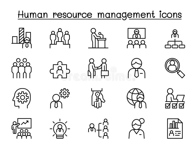 Human Resource & Staff Management Icons Set Illustration Stock Vector ...