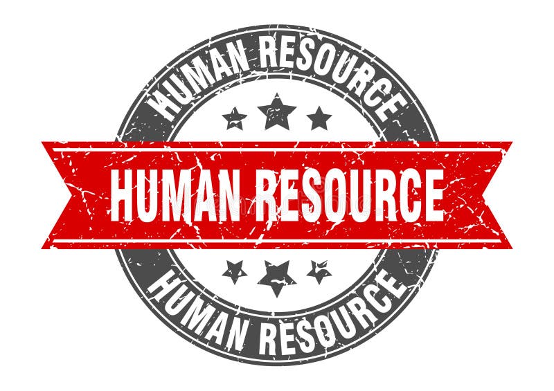 Human Resource Round Stamp with Ribbon. Label Sign Stock Vector ...