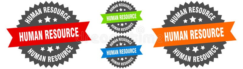 Human Resource Sign. Round Ribbon Label Set. Seal Stock Vector ...