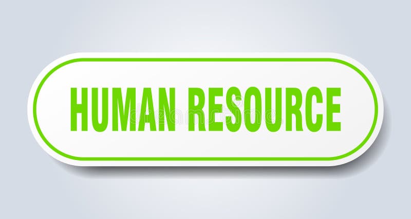 Human Resource Sign. Rounded Isolated Button. White Sticker Stock ...