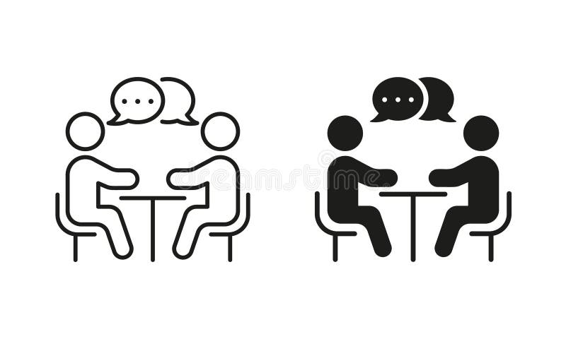 Human Resource Silhouette and Line Icon Set. Job Interview Meeting ... Human Resource Silhouette and Line Icon Set. Job Interview Meeting ...