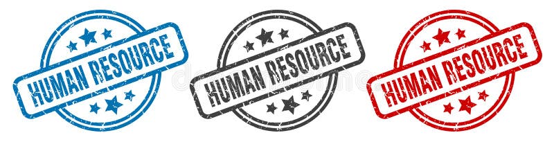 Human Resource Stamp. Human Resource Round Isolated Sign Stock Vector ...