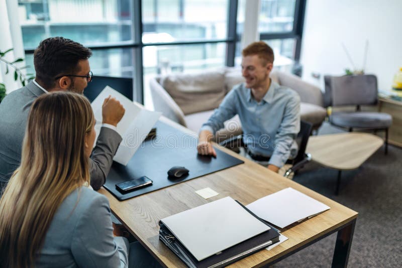 Human Resource Team Talking To a Candidate during a Job Interview in ...