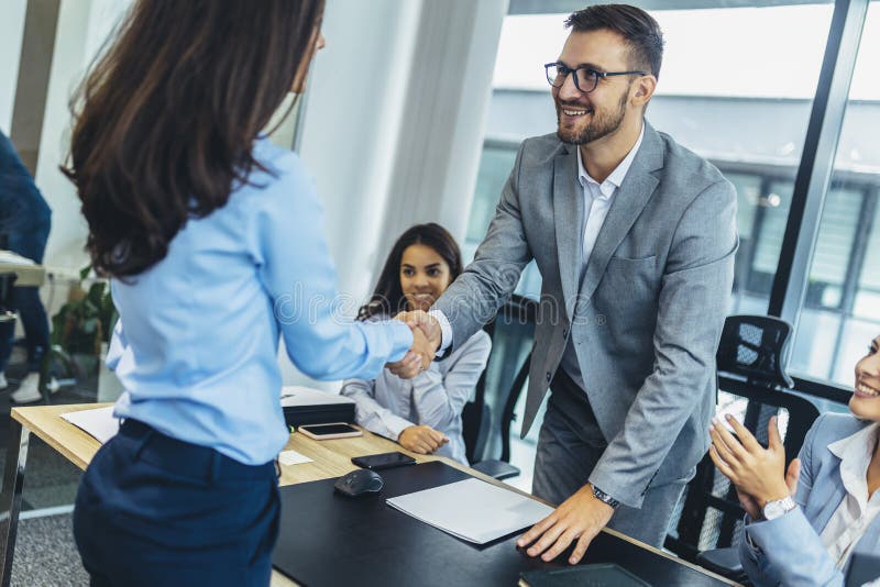 Human Resource Team Talking To a Candidate during a Job Interview in ...