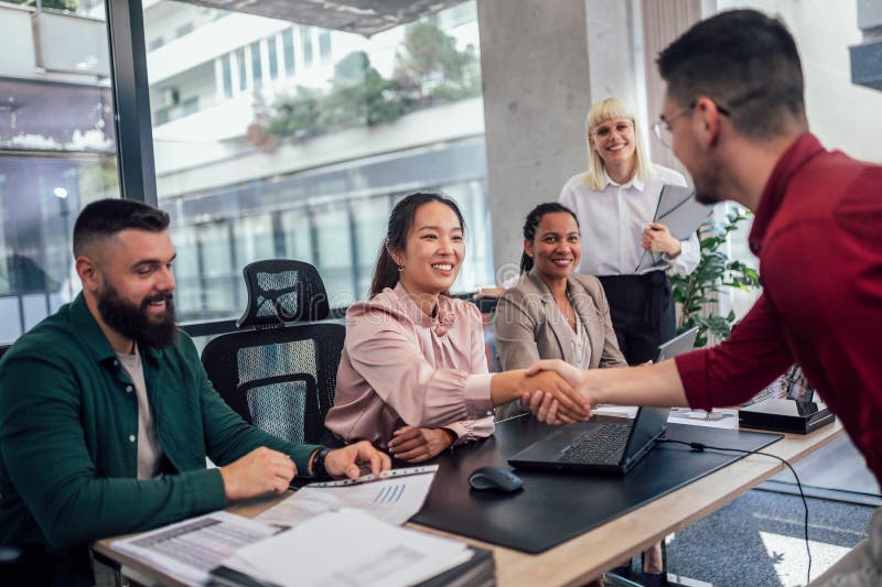 Human Resource Team Talking To a Candidate during a Job Interview in ...