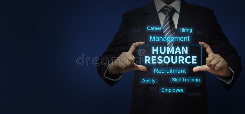 Human Resource Text in Digital Format with Business Person, Human ...