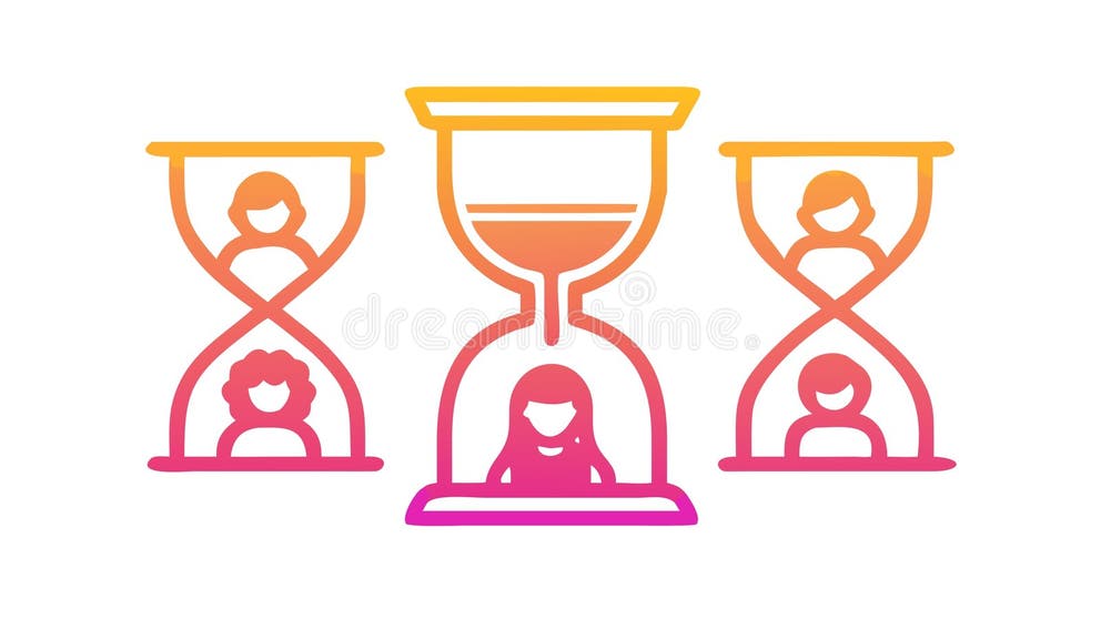 Human Resource Time Hourglass, Collective Effort, Vector Design ...