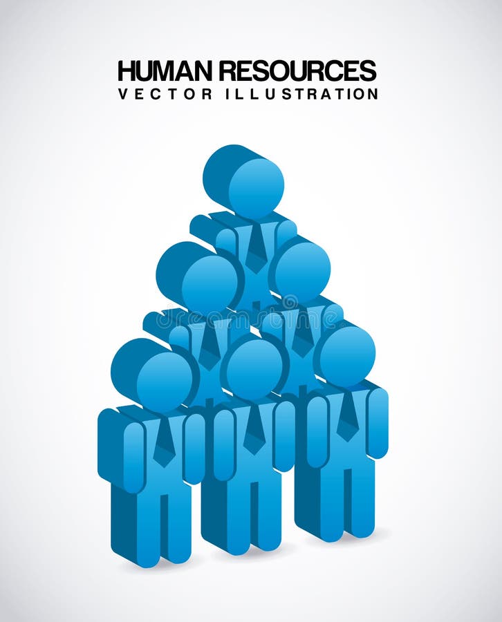 Human Resources and Person Signs in Blue Hexagons Stock Illustration ...