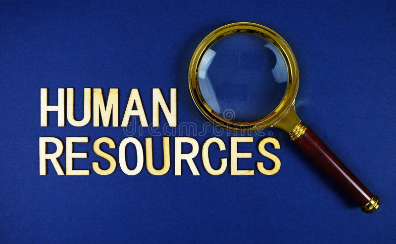 Human Resources Alphabet Letters Magnifying Glass Navy Blue Background ...