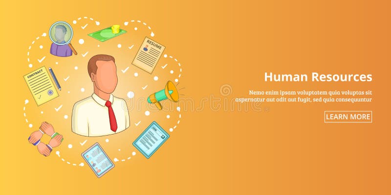 Human Resources Banner Horizontal, Cartoon Style Stock Vector ...