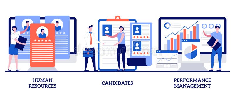 Human Resources, Candidates, Performance Management Concept with Tiny ...