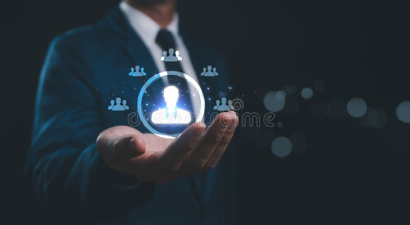 Human Resources Concept, Businessman Touching Virtual Interface ...