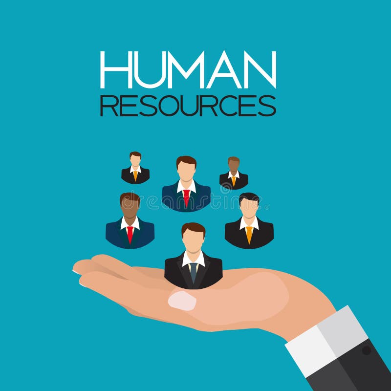 Human Resources Concept Flat Design. Vector Illustration Stock Vector ...