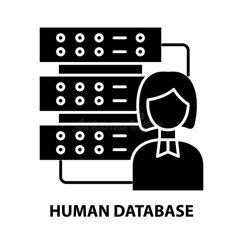 Employee Database Icon, Black Vector Sign with Editable Strokes ...