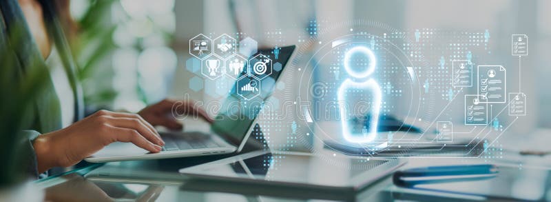 Human Resources and Digital Online Recruitment EIDE Stock Illustration ...