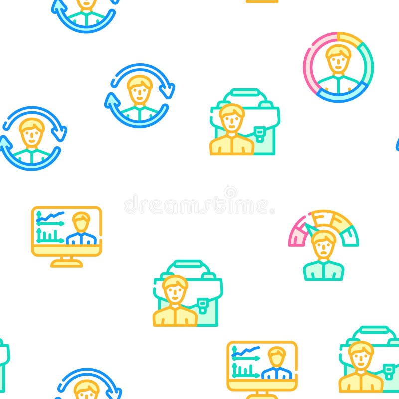 Human Resources Hr Department Icons Set Vector Stock Illustration ...