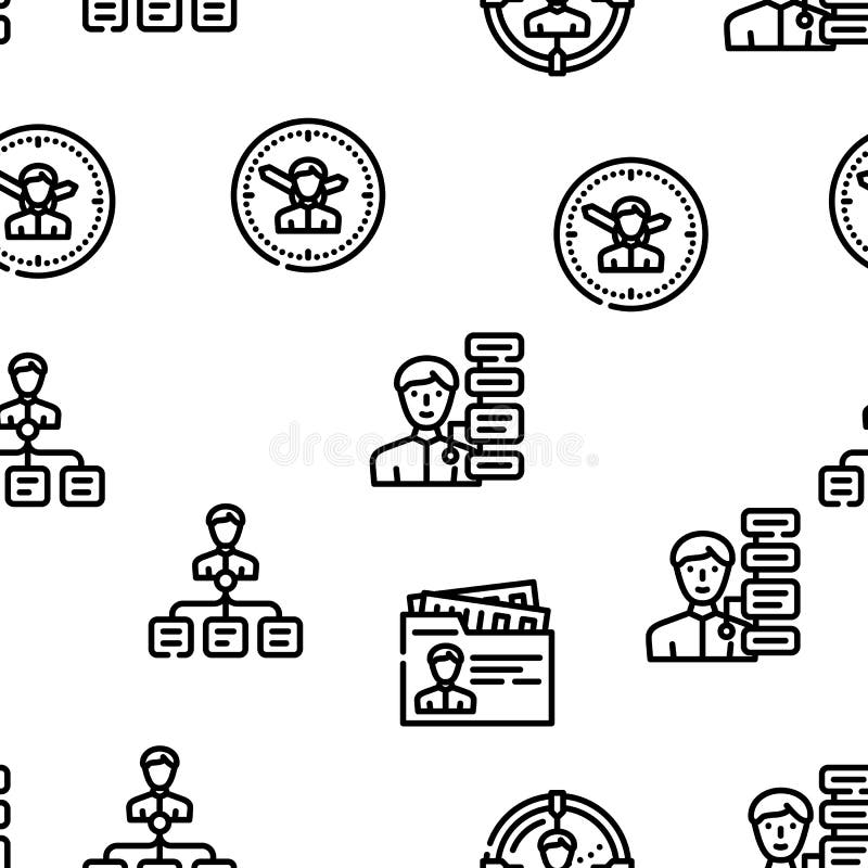 Human Resources Hr Department Vector Seamless Pattern Stock Vector ...