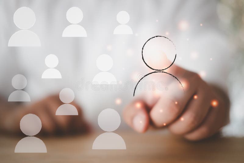 Human Resources HR Management Concept on a Virtual Screen Interface ...