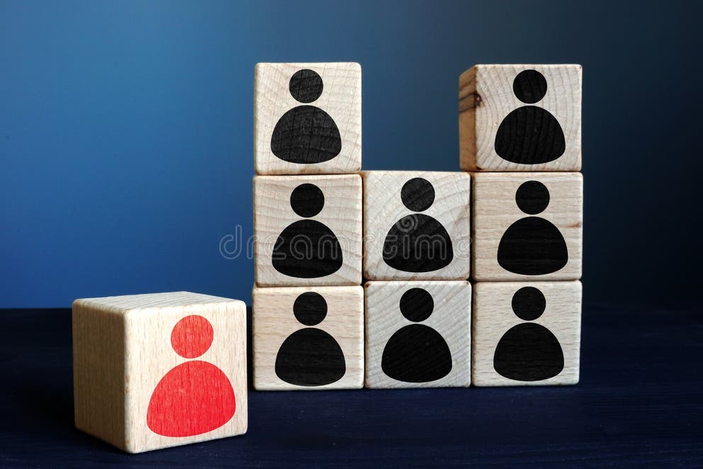 Human Resources HR and Team Building in the Organization. Stack of ...