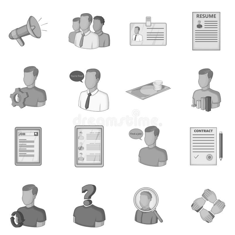 Human Resources Icons Set, Flat Style Stock Vector - Illustration of ...